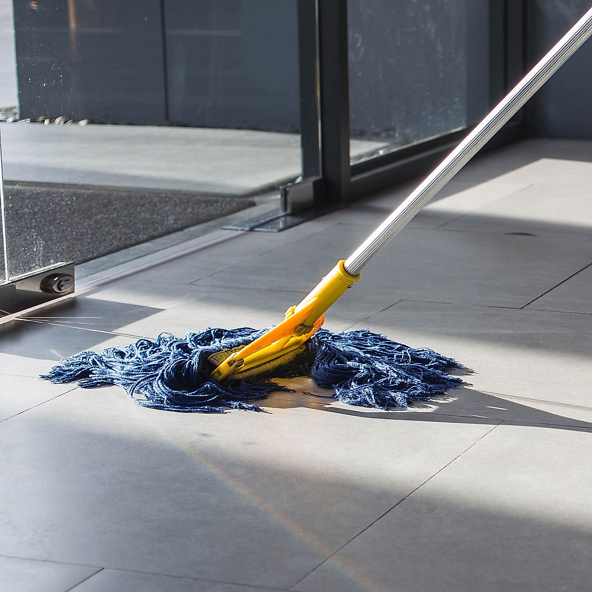 MECCANIXITY Commercial Mop Heads Replacement 40x27cm Cotton Yarn for Wet/Dry Mop Floor Cleaning Pads, Yellow