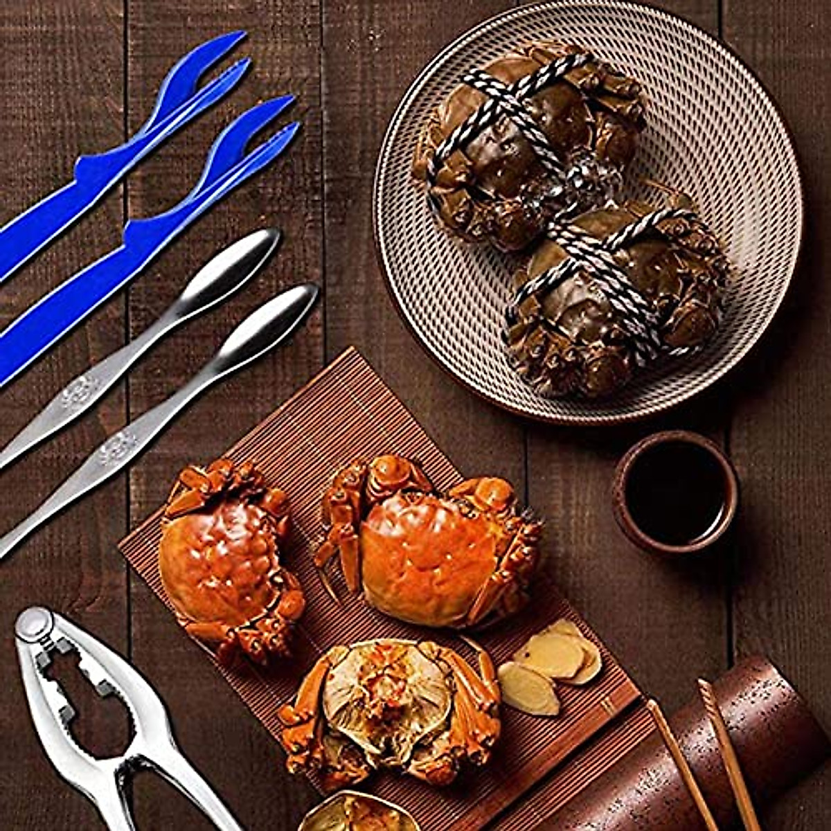 10Pcs Seafood Sheller Crab Legs Crackers,Easy Opener Shellfish Picks Knife,Crackers Picks Tools Set Portable Utensils for Lobster, Crab, Crawfish, Prawns, Shrimp