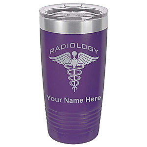 LaserGram 20oz Vacuum Insulated Tumbler Mug, Radiology, Personalized Engraving Included (Dark Purple)