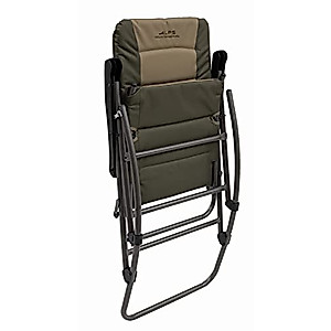ALPS Mountaineering Outdoor Rocking Chair - Durable Folding Beach and Camp Chair with Comfortable Cushioned Polyester Fabric Over Locking Steel Frame, Clay/Khaki