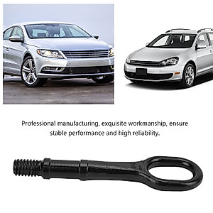 Towing Eye Tow Hook, 1T0 805 615A Car Bumper Trailer Ring Hinge Hook Replacement for CC 2009-2018 R32 2006-2014, Black