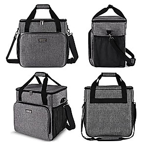 BAGLHER Coffee Maker Storage Bag,Waterproof Travel Carrying Organizer Case,Suitable for Kering Coffee Machines and Other Accessories,Dustproof Tote Bag with Shoulder Strap Grey