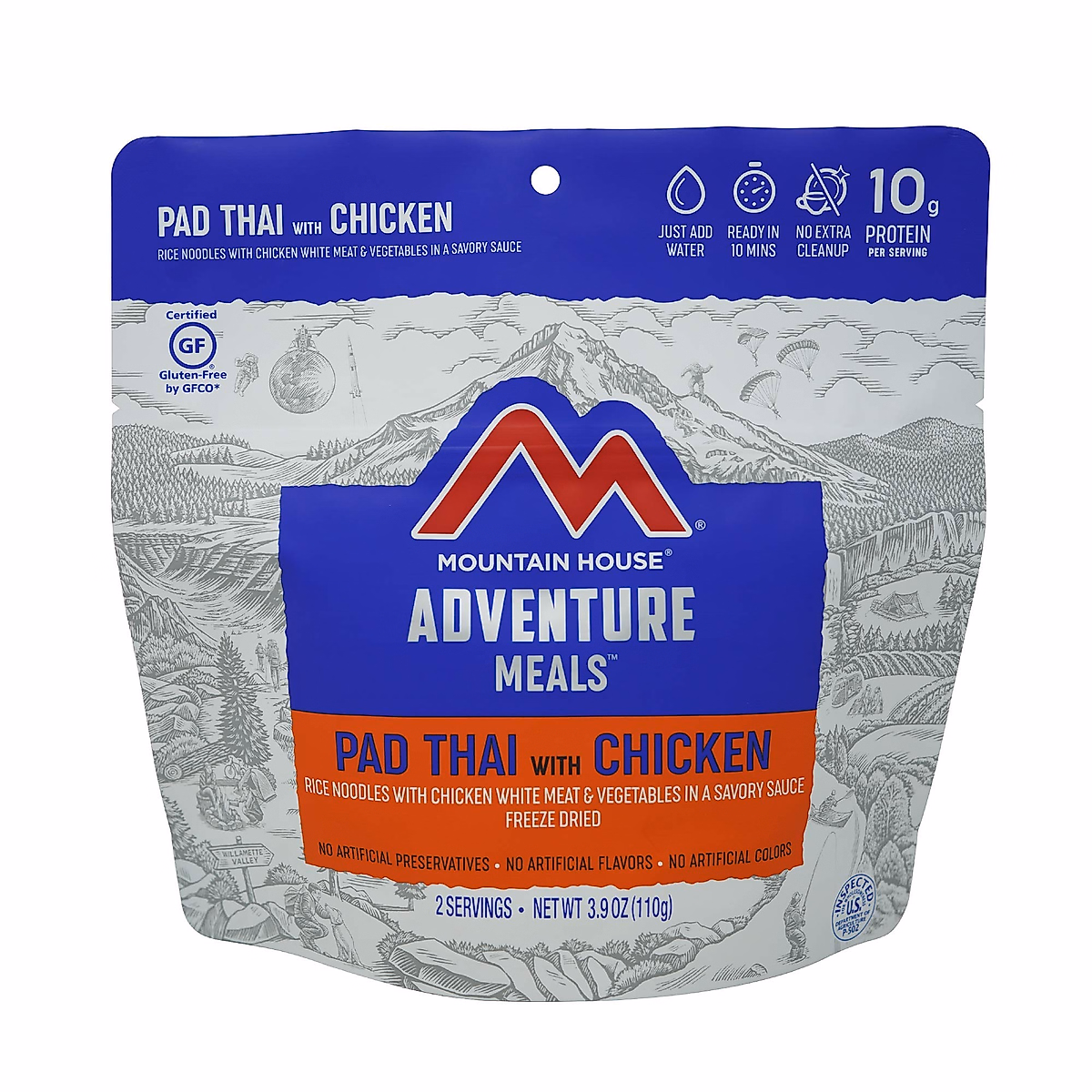 Mountain House Pad Thai with Chicken | Freeze Dried Backpacking & Camping Food |2 Servings | Gluten-Free & Breakfast Skillet | Freeze Dried Backpacking & Camping Food | 2 Servings | Gluten-Free