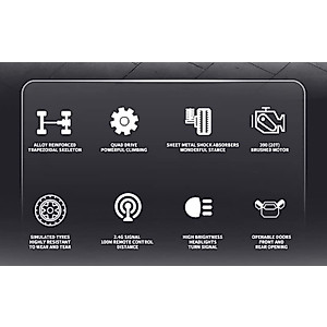 FMTStore R/C MN-86S | Upgrade Version 4WD 1/12 2.4G Remote Control Big G500 RC Car Rock Crawler Climbing Off Road Truck with Headlight RTR Vehicle Models for Kids and Adults - Matt Grey