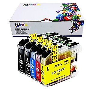 HIINK LC103XL Ink Cartridge Replacement for Brother LC-103 MFC-J245 MFC-J285DW MFC-J450DW MFC-J475DW MFC-J650DW MFC-J870DW MFC-J875DW Printer, Pack of 5
