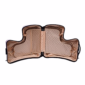 Kids Luggage with Wheels and Ride-On Feature- Portable Children's Travel Thickening Trolley Suitcase - Aluminum Alloy Drawbar - 110lb Load Bearing - for Toddlers and Kids Aged 2-6 Years (Pink)