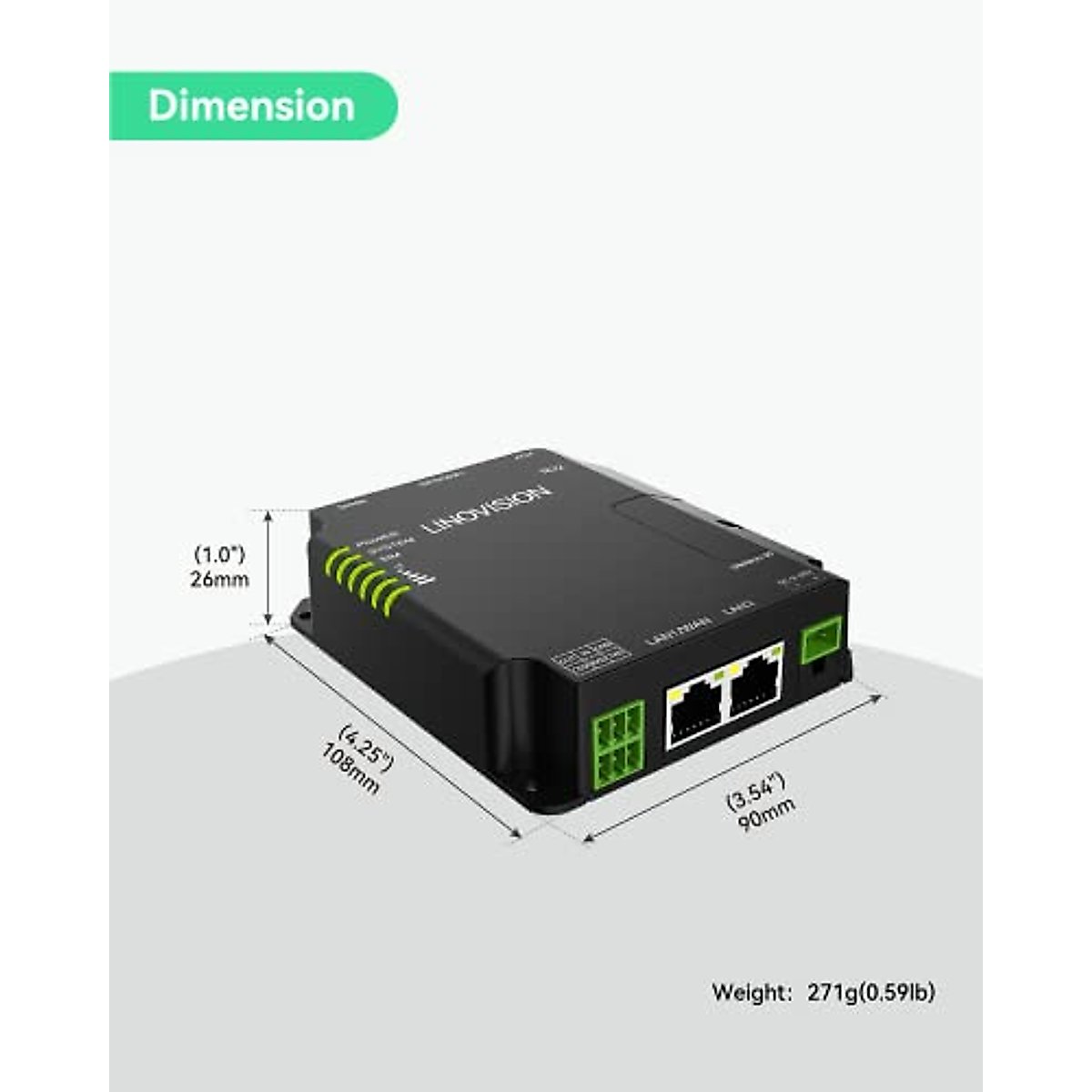 【Upgrade】 LINOVISION Industrial 4G LTE Router for AT&T, T-Mobile and Verizon, Support WiFi, Dual SIM Cards, RS485, DI/DO, Secure VPN Access, Cloud Management, Cellular Router for M2M/IOT Application