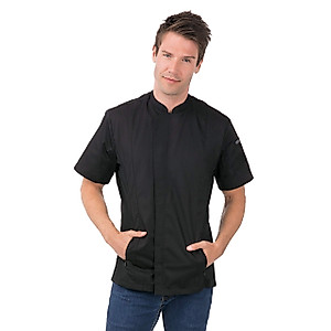 Chef Works Men's Bristol Signature Series Chef Coat, Black, Large