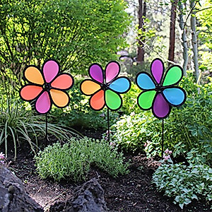 In the Breeze 6-Petal Flower Spinner, 10-Inch Neon Fusion Flower Spinner, 3 Pack, 2735