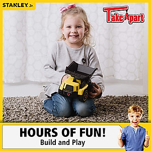 STANLEY Jr. Red Toolbox Stanley Jr - Take a Part Dump Truck, Yellow; Black