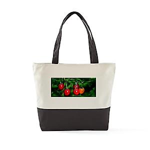 CafePress Red Berries Canvas Tote Top Zipper Closure