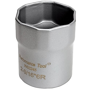 Performance Tool W83245 1/2 Drive Rounded Lock Nut Socket, 2-9/16" Used on Dodge trucks with Dana 60 manual hubs