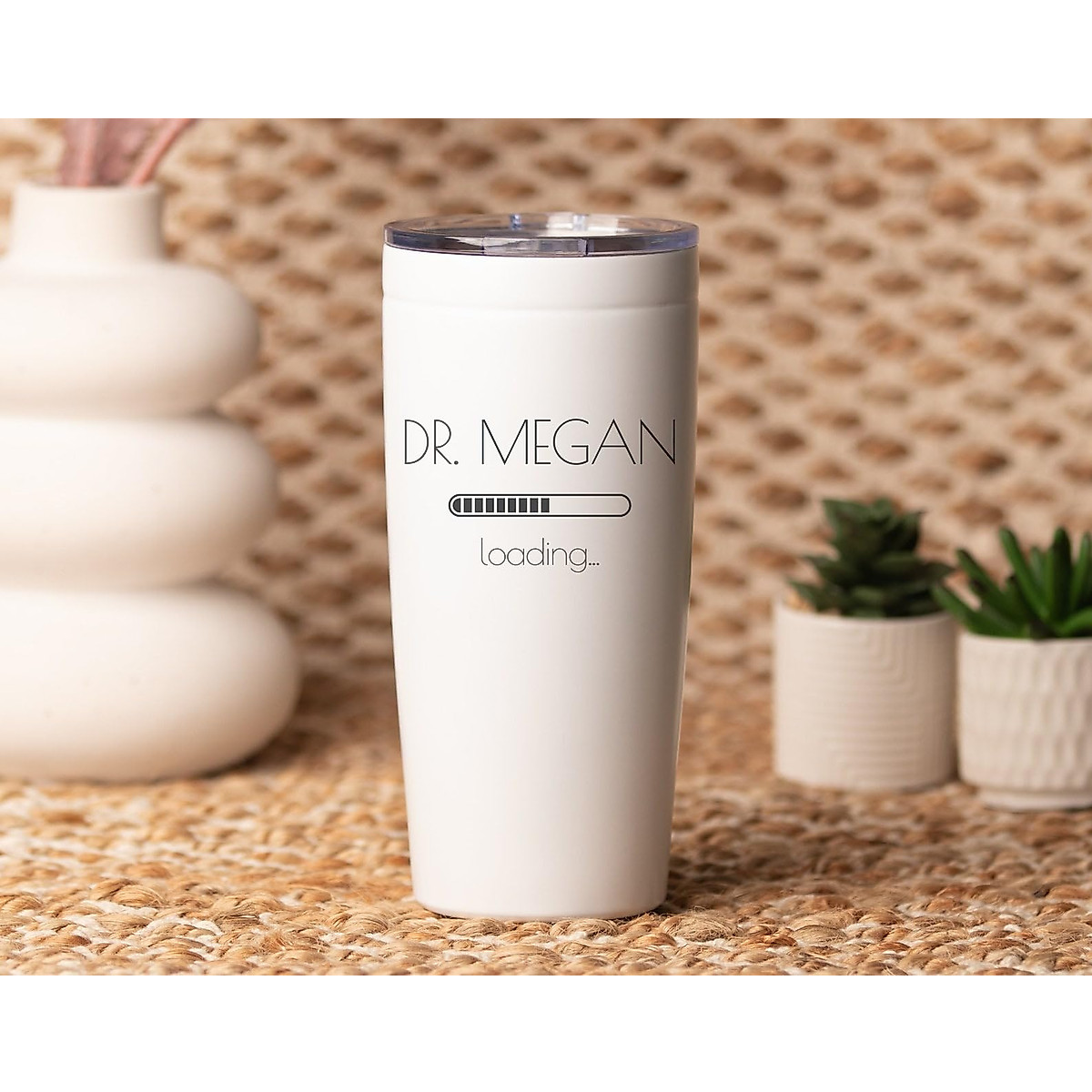 Phd Loading Tumbler, Personalized Dr Loading Gift, Phd In Progress Travel Mug, Future Doctor Outdoor Cup, Doctor Name Stainless Steel Mug (30 oz)