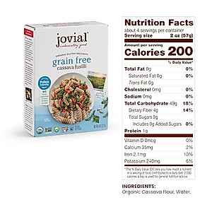 Jovial Grain-Free Cassava Pasta Variety (Orzo, Penne and Fusilli) - Cassava Pasta, Paleo Pasta, Gluten Free Pasta Spaghetti, Grain-Free, Gluten-Free, Organic, Non-GMO - 3 Pack, 1 of Each Flavor
