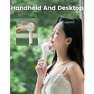 SWEETFULL Portable Handheld Fan Personal Air Conditioner mini Fan Semiconductor Cooling Small Personal Cooler USB Rechargeable hand held Fan Cute Design Fan for women indoor/outdoor, 3 Speeds