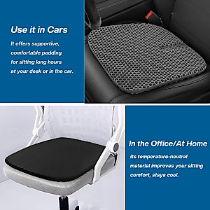Gel Seat Cushion for Long Sitting, Extra Large Gel Cushion for wheelchair Reduce Sweat, Desk Chair Cushion, Seat Cushion for back pain/for Car/for Office Chairs/for kitchen chairs/ for Pressure Relief