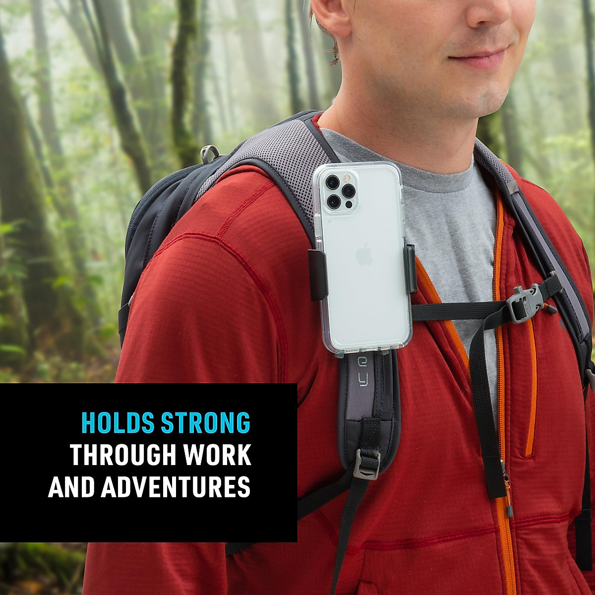 Nite Ize Squeeze Clippable Phone Holder - Cell Phone Accessories with Universal Design - Compatible with iPhones & Samsung Phones - Easy-to-Squeeze Clippable Phone Holder with 360 Rotating Clip