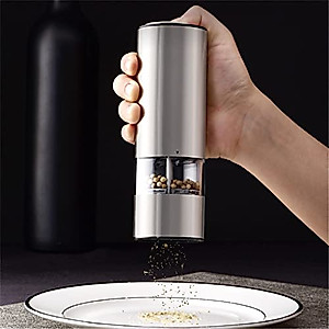 BaRdzo Electric Automatic Mill Pepper and Salt Grinder LED Light Peper Spice Grinders Seasoning Grinding Mill Kitchen Cooking Tools (Color : D, Size : 2pcs)