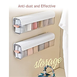 Socks Underwear Wall Mount Drawer Organizer, Switchable 6 Cell Drawer Acrylic Organizers Self-Adhesive Anti Dust Storage Boxes for Clothes Socks Lingerie Underwear Ties (Green)