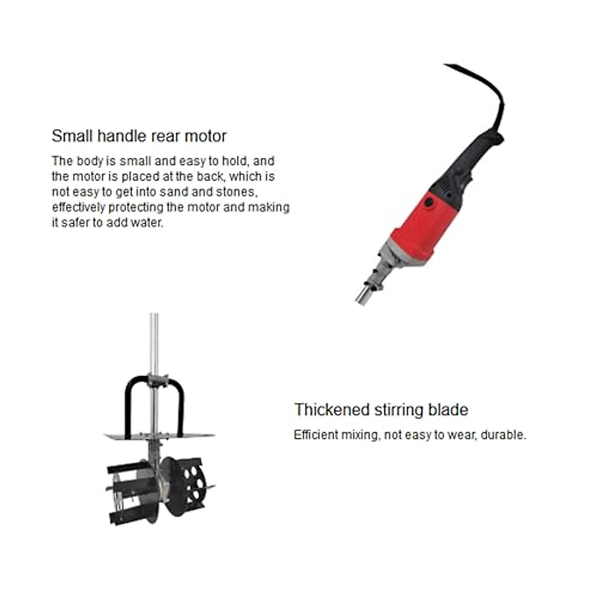 BREVELTION Portable Cement Sand and Gravel Feed Mixer 220V for Mixing Cement Concrete Sand Lime Feed Soil 2400W