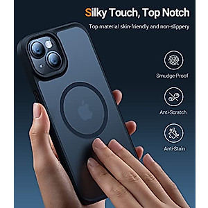 TORRAS Magnetic for iPhone 2023 Plus Case & iPhone 14 Plus Case, Military Grade Drop Tested, Compatible with MagSafe, Slim Translucent Matte Shockproof Cover for iPhone 14 Plus Phone Case 6.7, Black