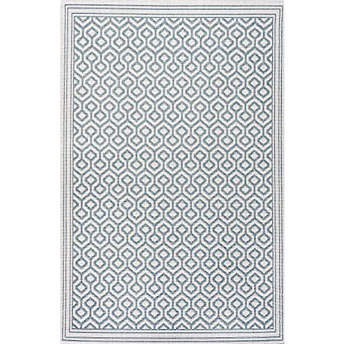 JONATHAN Y SMB111A-3 Marvao Diamond Trellis Indoor Outdoor Area-Rug Bohemian Coastal Easy-Cleaning Bedroom Kitchen Backyard Patio Non Shedding, 3 X 5, Teal/Gray