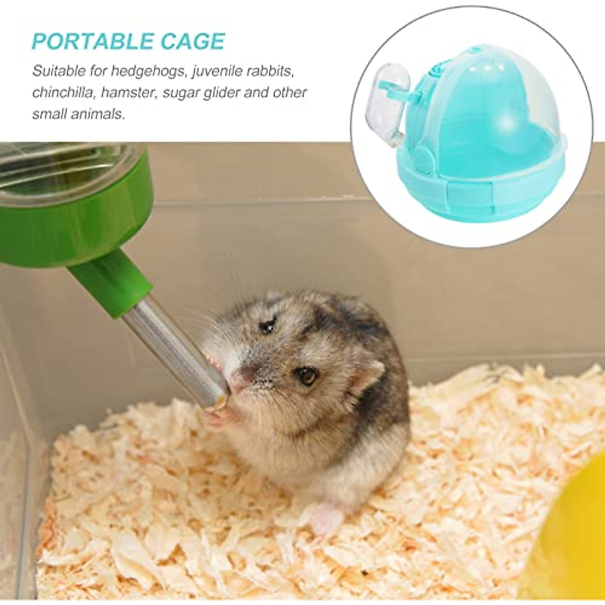 Mipcase Plastic Bag Guinea Tortoise Bottle for Small Pet Cage Carry Clear Animals Habitat Travel Green Rat with Outdoor Sugar Pig Transport Accessories Drinking Squirrel Unit Case