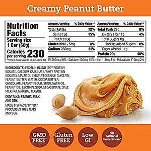 think! Protein Bars, High Protein Snacks, Gluten Free, Kosher Friendly, Creamy Peanut Butter, Nutrition Bars, 2.1 Oz per Bar, 30 Count (Packaging May Vary)