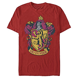 Harry Potter Men's Gryffindor House Crest T-Shirt, Red, Large