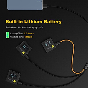 7RYMS iRay DW20 Wireless Lavalier Microphone with Intelligent Denoise, Digital/Analog Output, 2.4G Dual Wireless Lapel Mic for Camera Smartphone Tablet, Compact Lav Mic for Vlogging/Live Streaming