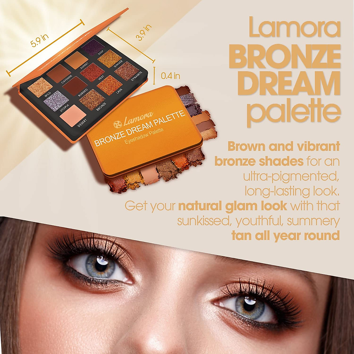 Lamora Nude Eyeshadow Palettes (Matte + Bronze Gold)