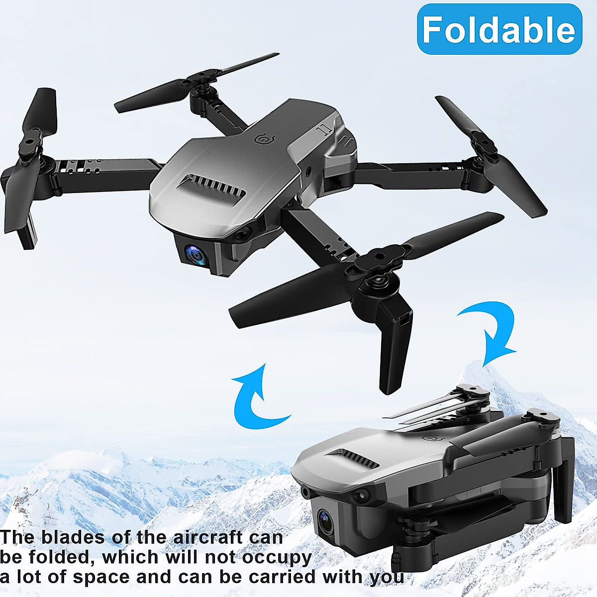 Drone with Camera for Adults 4k FPV 120° wide-Angle WiFi RC Quadcopter Long flight time (3 Batteries) Helicopters Flips RTF