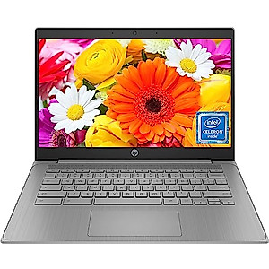 HP Newest 14" HD Chromebook Laptop for Students, Intel Quad-Core N4120(> N4020), 4GB RAM, 64GB eMMC, WiFi, Webcam, HDMI, USB-A&C, 14 Hours Battery Life, Zoom, Chrome OS, CUE Accessories