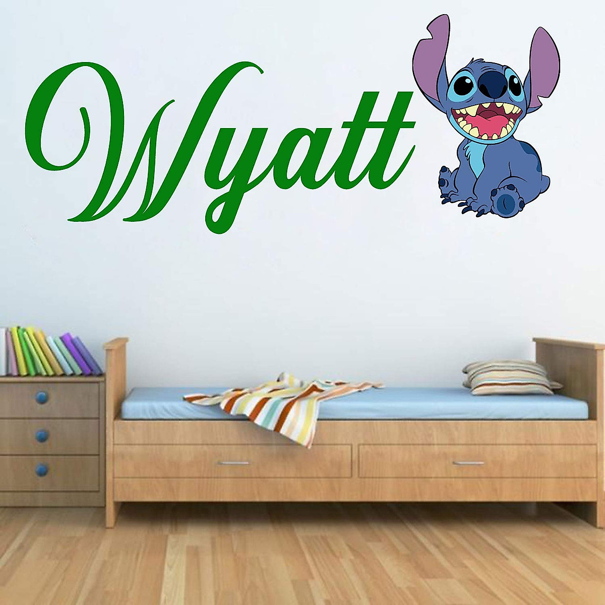 Stich Personalized Name Nursery Wall Decal Vinyl Sticker | Multiple Font Options | Custom Kids Room Décor | Bedside Decals | Children’s Room | Car | Laptop