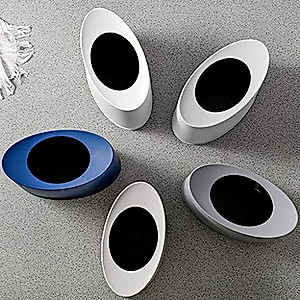 ZHANGJINYISHOP2016 Trash Garbage Can Double-Layer Trash Can, 10L Plastic Fashion Office Waste Paper Basket with Sturdy Plastic Liner, Oval Shape Trash Can Waste Bin (Color : White)