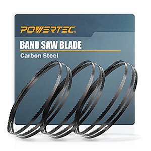 POWERTEC 59-1/2 Inch Bandsaw Blades, 1/8" x 14 TPI Band Saw Blades for Wen 3959, Sears Craftsman, Porter-Cable, Ryobi, Delta, B&D and Skil 9" Band Saw for Woodworking, 3 Pack (13100-P3)