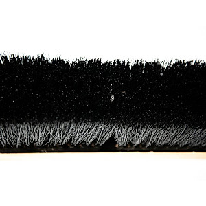 Unvert Black Indoor Push Broom Head – Heavy Duty Hardwood Block – Polypropylene Bristles – Deck Scrub Brush – Two Threaded Handle Holes for Better Assist (12")