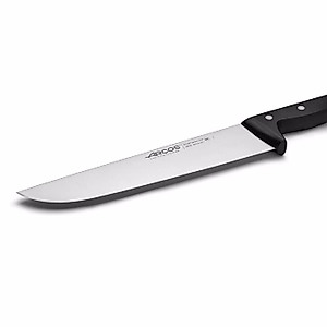 Arcos Butcher Knife 10 Inch Nitrum Stainless Steel and 250 mm blade. 353 gr. Professional Cleaver Knife. Ergonomic Polyoxymethylene POM Handle. Series Universal. Color Black