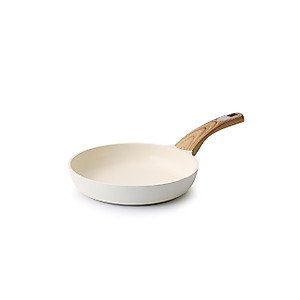 SENSARTE Nonstick Frying Pan Skillet, Egg pan, Omelette Pan, Healthy Cookware Chef's Pan, PFOA Free, 9.5 Inch, White