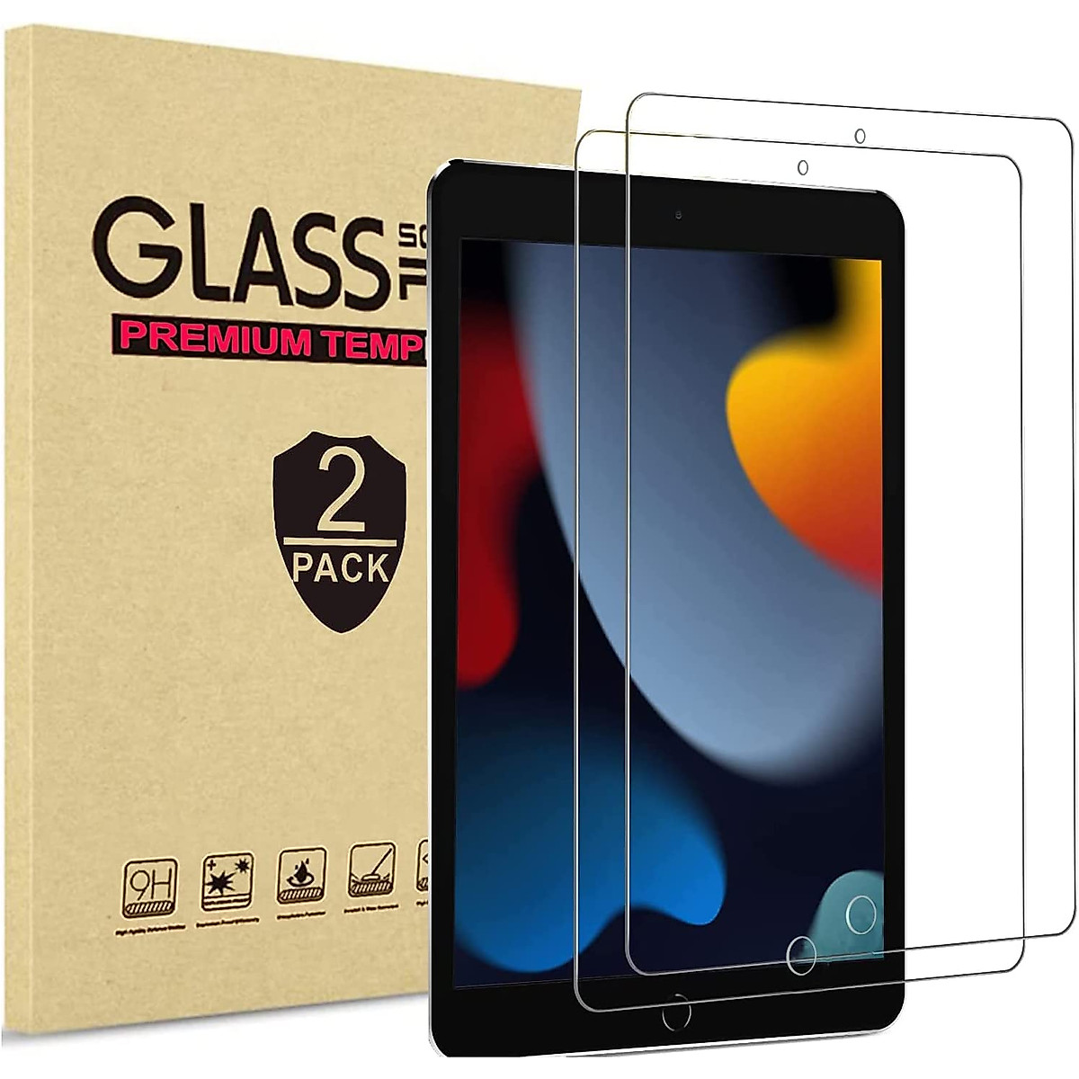 Lnuyefn [2 Pack] Screen Protector For Galaxy Tab A 10.1 Inch 2019 Model SM-T510/T515/T517, Tempered Glass Screen Film Guard For Samsung Tablet Tab A 10.1 Anti-Scratch 9H Hardness Bubble-free Clear