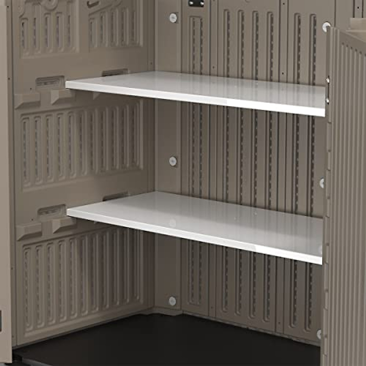 ADDOK DIYOKAI Metal Laminate Shelving for Storage Shed, 1 Piece Storage Shed Shelf to Hold 44 lbs, 46 in *13 in *1 in, Black