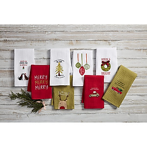 Mud Pie Christmas Waffle Towel, Tree, 25" x 16"