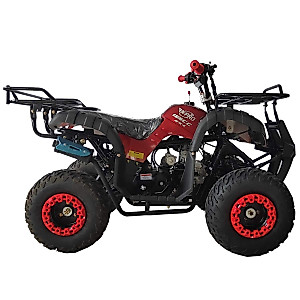 X-PRO 125cc ATV with Automatic Transmission w/Reverse, LED Headlights, Remote Control, Big 16" Tires! (Burgundy)