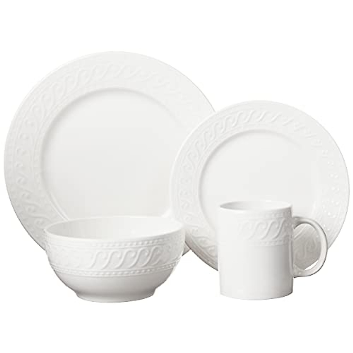 Pfaltzgraff Sylvia Dinnerware Set, 32 Piece, White