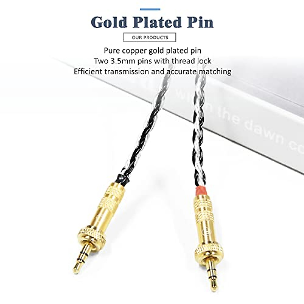 GUCraftsman 16 Strands 7N Single Crystal Copper/Silver Mixed Headphones Replacement Cables 4Pin XLR/2.5mm/4.4mm Balance for Sony MDR-Z7 MDR-Z7M2 MDR-Z1R (4.4mm Plug)