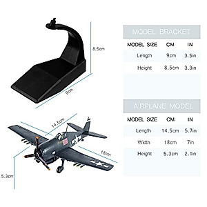 Busyflies Fighter Jet Model 1/72 Scale Grumman F6F Hellcat Plane Model Diecast Military Airplane Model for Collection and Gift