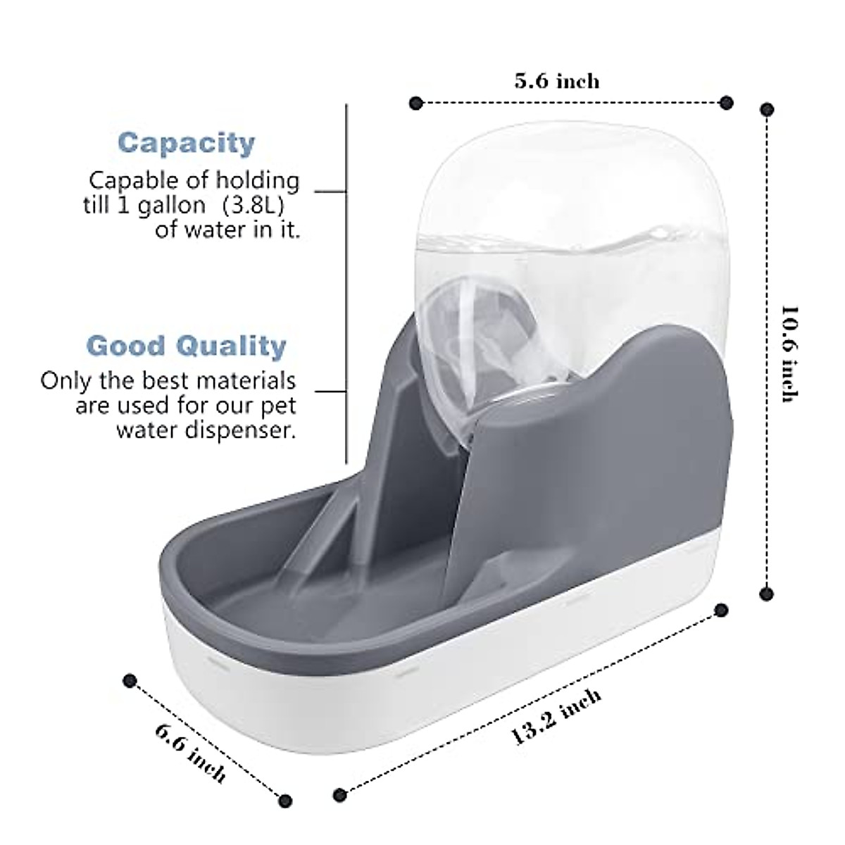 Lydia's Deal Automatic Pet Water Dispenser 1 Gallon Cat and Dog Gravity Feeder,Waterer Dispenser Pet Water Bowl for Small Medium Large Pets Puppy