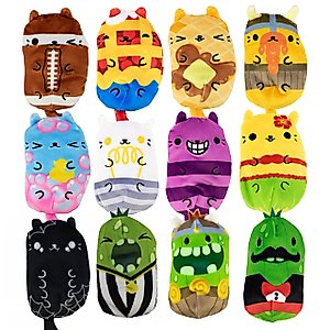Cats vs Pickles - 12-Pack #9-4" Cute Cuddly Collectible Bean Plush Toy - Featuring Pickles: Foul Baldrick, Leaf Pickleson, and Fitzgherkin. Great for White Elephant, Gift Exchanges & $10 Gifts.