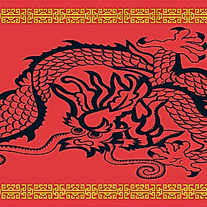 Beistle Printed Asian Table Runner,Red, Black, Gold