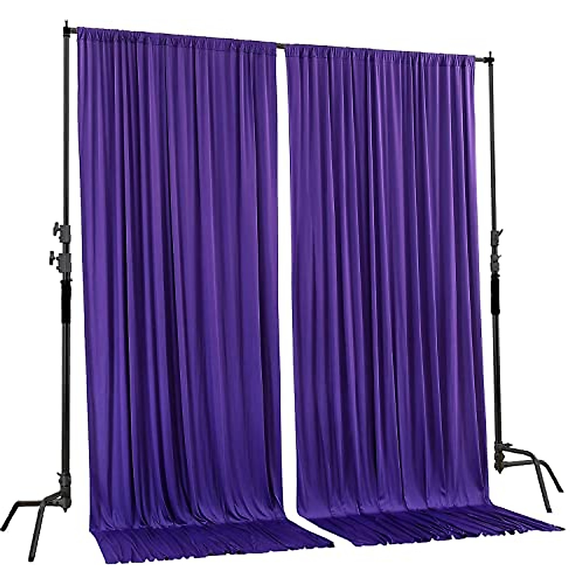 AK TRADING CO. 10 feet x 10 feet Purple Polyester Backdrop Drapes Curtains Panels with Rod Pockets - Wedding Ceremony Party Home Window Decorations (DRAPE-5x10-PURPLE)